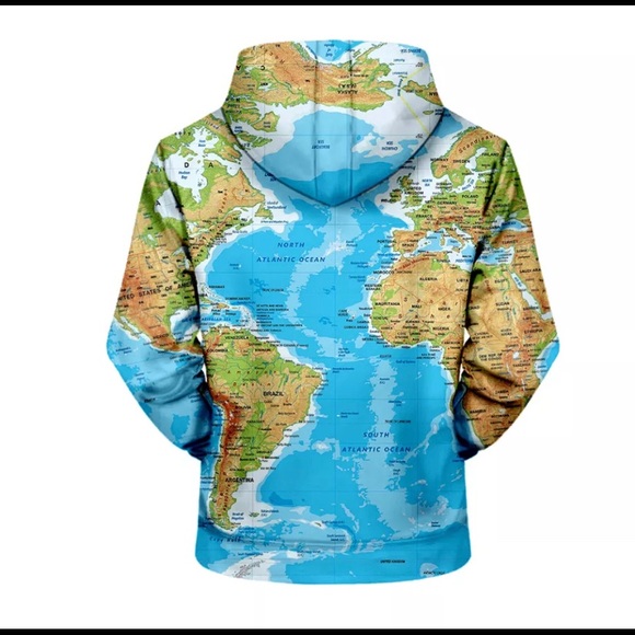Shirts | Brand New World Map Hoodies Unisex | Poshmark